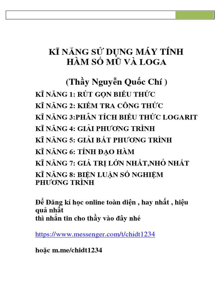 KĨ-NĂNG-S - D NG-MÁY-TÍNH-MU-LOGARIT - Live | PDF