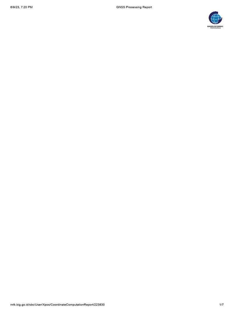 GNSS Processing Report Kebun Sawit | PDF | Latitude | Navigation