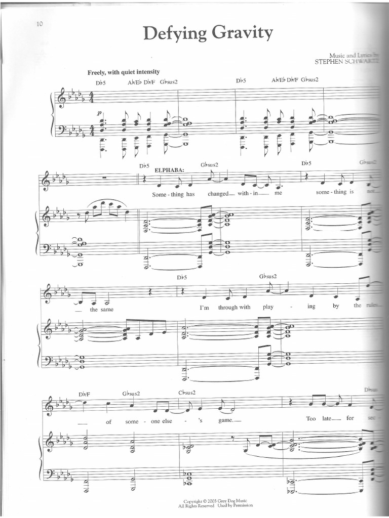 Defying Gravity (Solo) | PDF