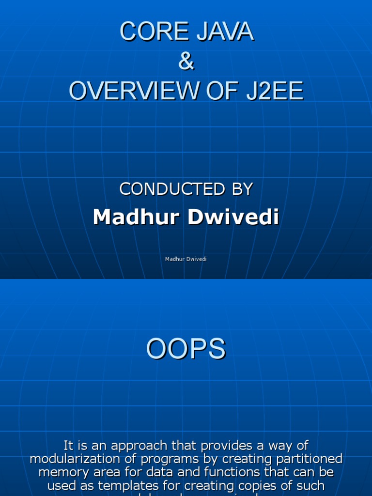 Core Java & Overview of J2Ee | PDF | C++ | Class (Computer Programming)