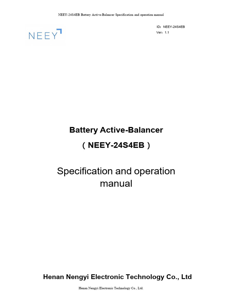NEEY (1 Balancer | PDF | Voltage | Electrical Resistance And Conductance
