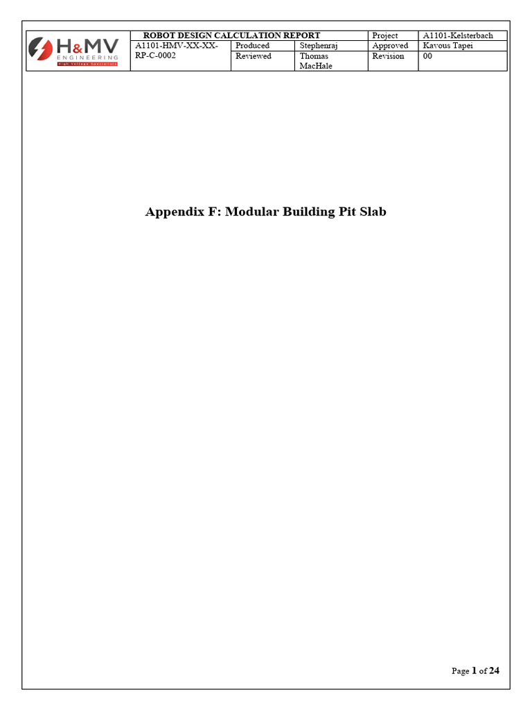 Appendix F-Modular Building Pit Slab | PDF | Materials | Classical ...