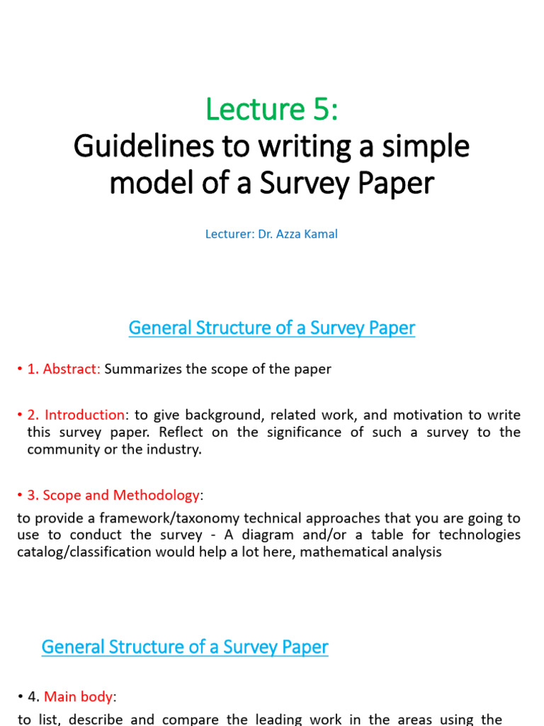 Survey Paper Writing Guide | PDF | Methodology | Scientific Method