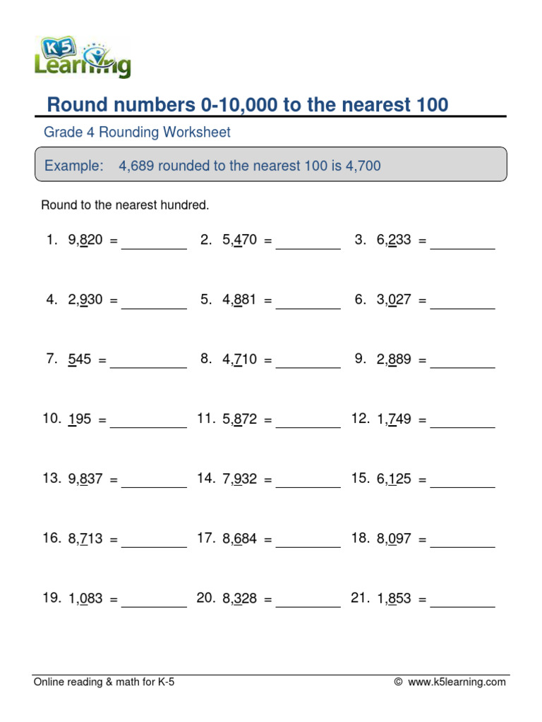 grade-4-round-4-digit-numbers-nearest-100-a | PDF