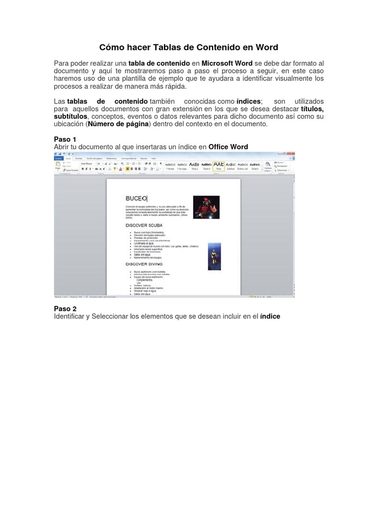 Tabla de Contenido e Indice de Figuras | PDF | Microsoft Word | Informática