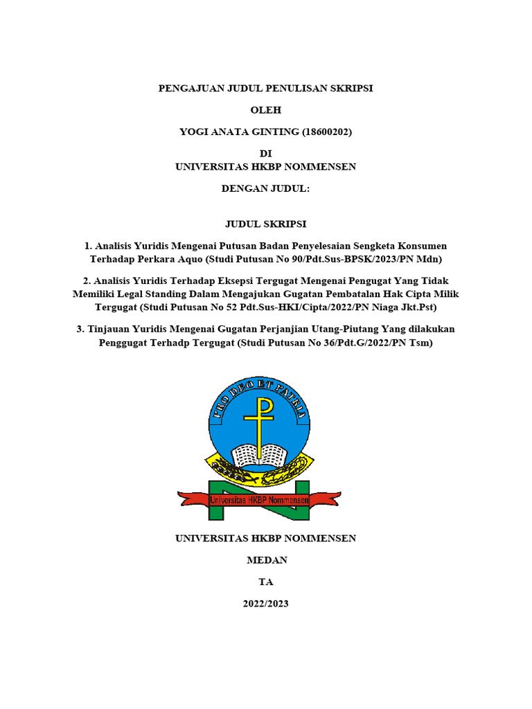 Pengajuan Judul - Copy-1 | PDF