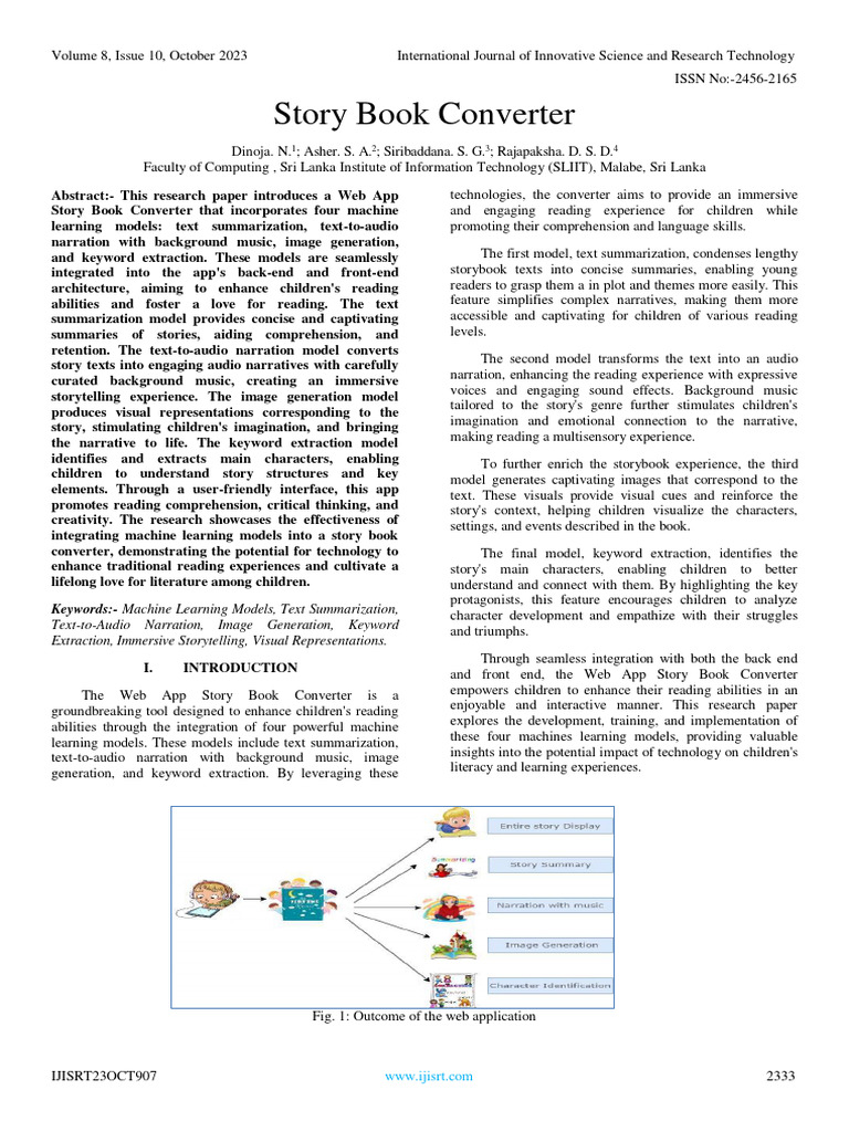 Story Book Converter | PDF | Reading Comprehension | Machine Learning