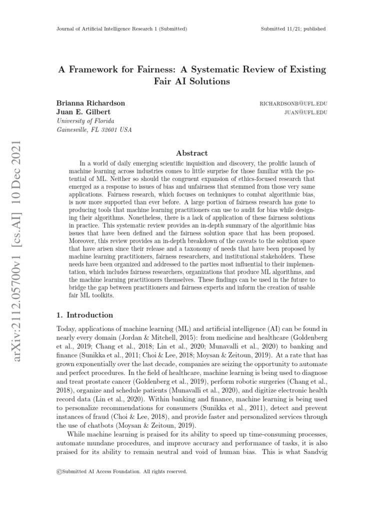 A Framework For Fairness | PDF | Artificial Intelligence | Intelligence ...