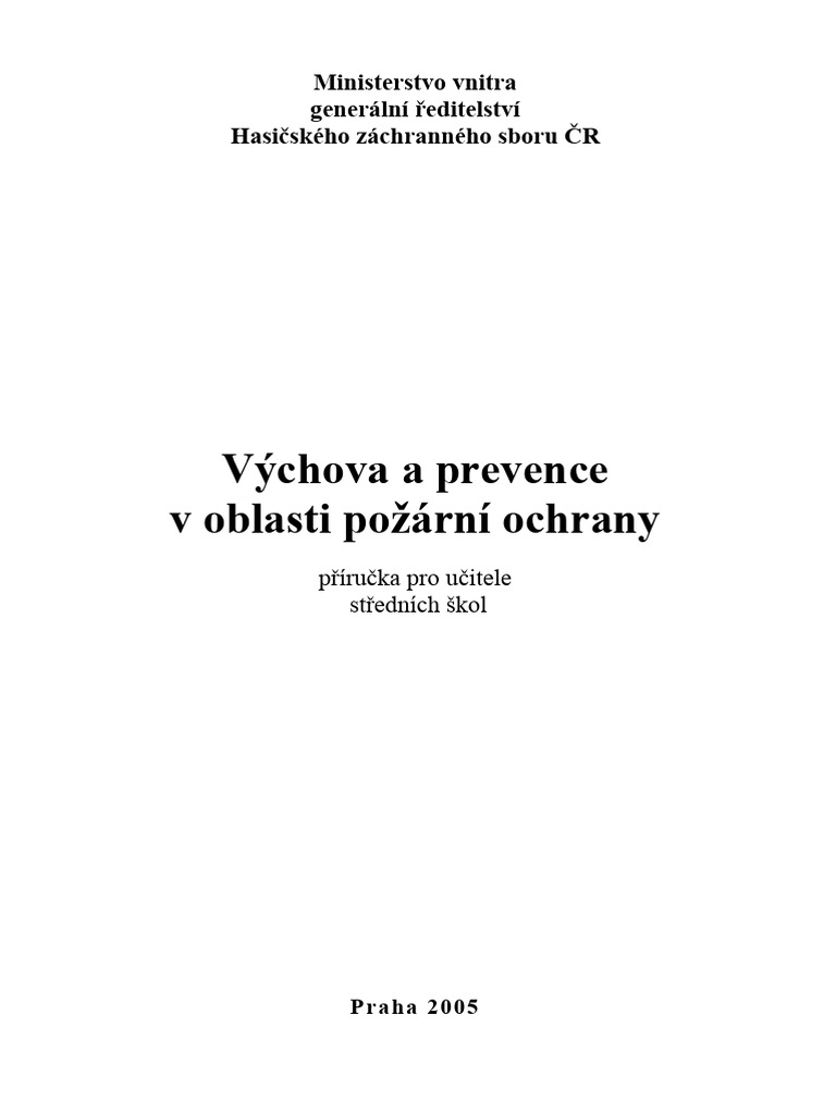 Vychova A Prevence V Oblasti Pozarni Ochrany | PDF