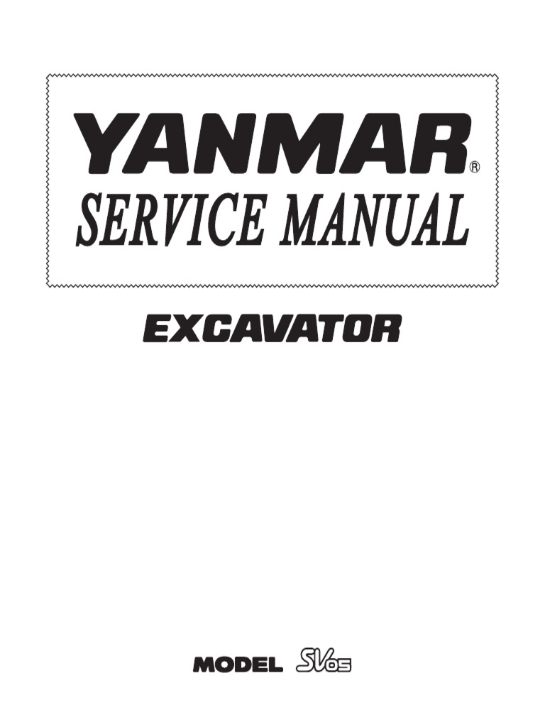 Yanmar SV05 Excavator Service Repair Manual | PDF | Pipe (Fluid Conveyance) | Valve