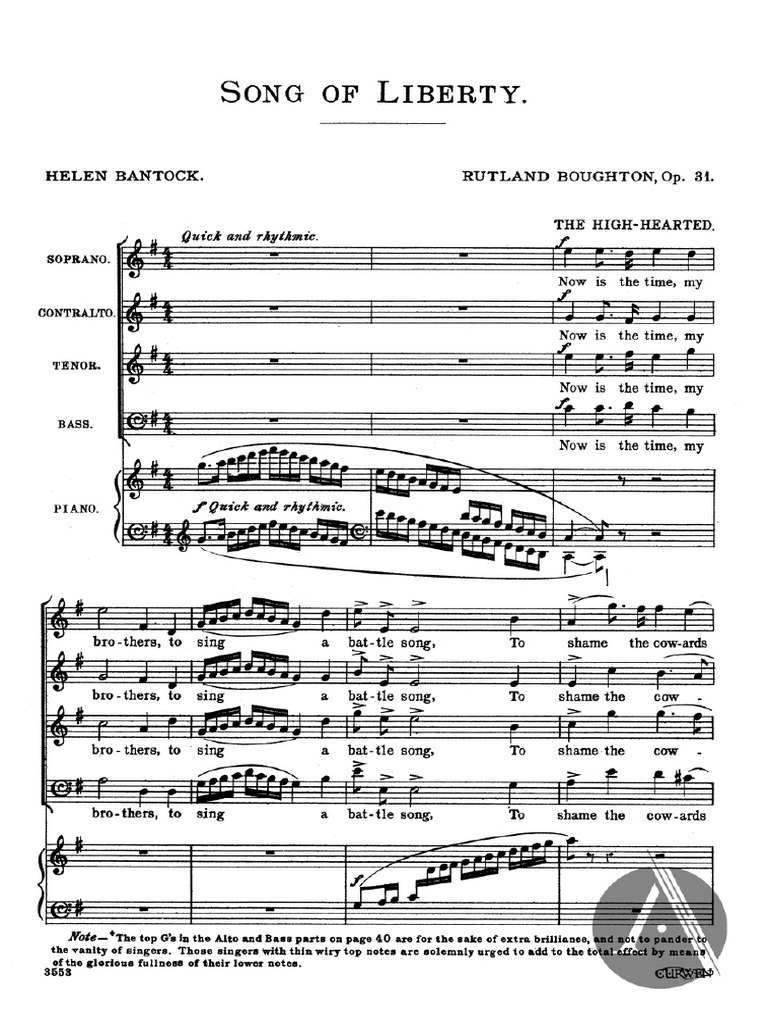 Boughton - Song of Liberty | PDF