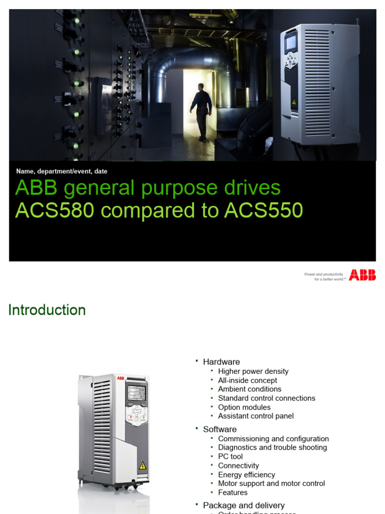 ACS580 Compared To ACS550 RevC | PDF | Electric Motor | Menu (Computing)