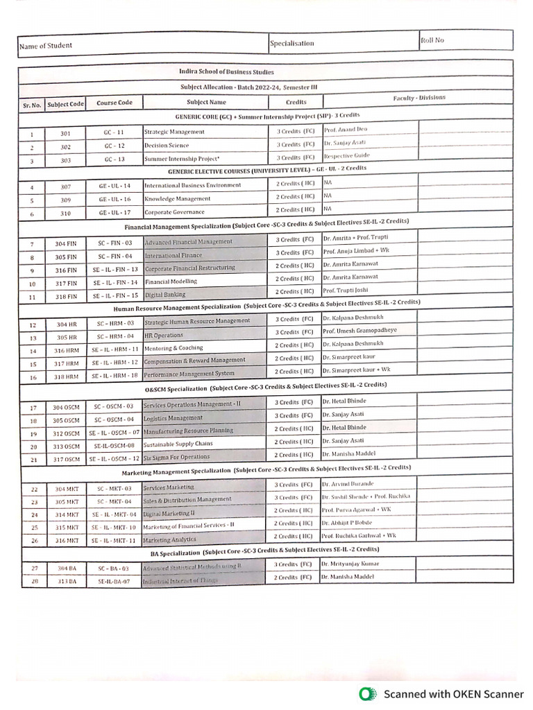subject list | PDF
