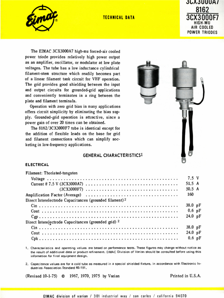 3CX3000A7 Eimac | PDF