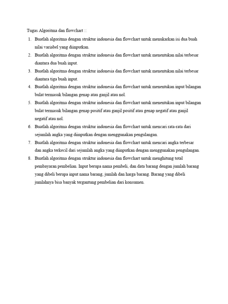 Tugas Algoritma Dan Flowchart April 2023 | PDF Tugas Algoritma Dan Flowchart April 2023 | PDF