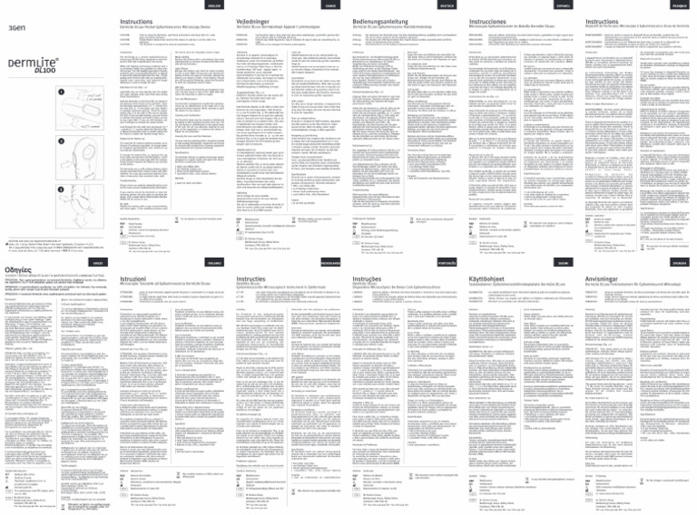 Dermalite DL 100 Instrucciones | PDF