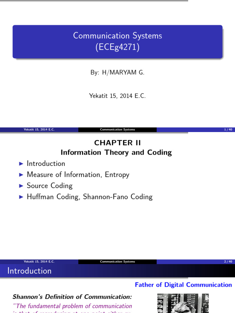 Communication System CH#2 | PDF | Information | Telecommunications ...