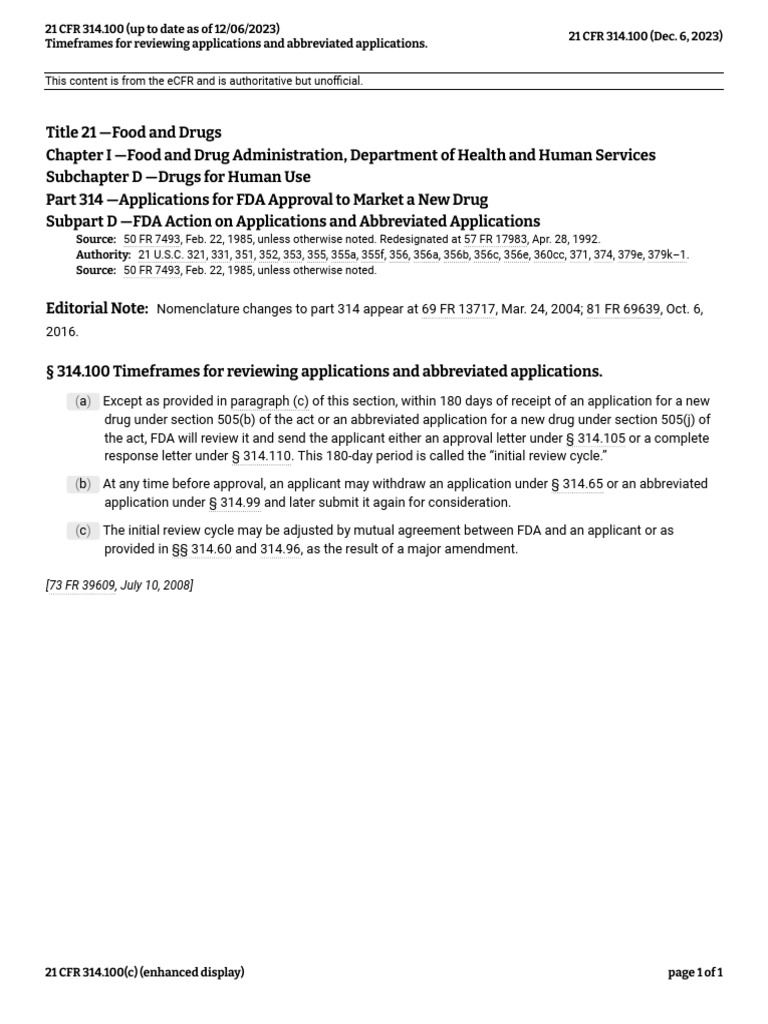 FDA Review Timelines for Drug Applications | PDF