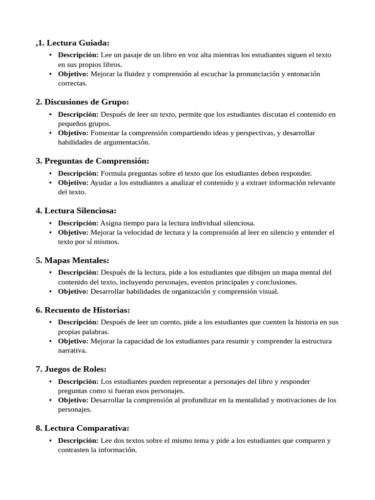 Actividades De Mejora De La Comprensión Lectora Pdf Comprensión