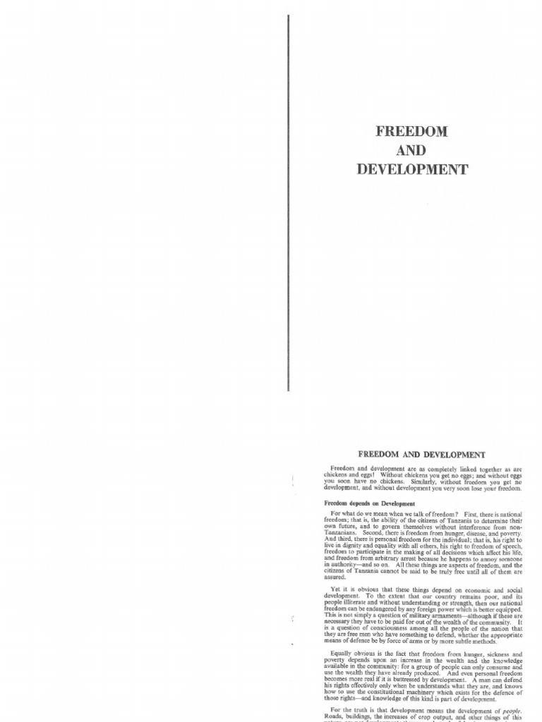 Freedom and Development | PDF