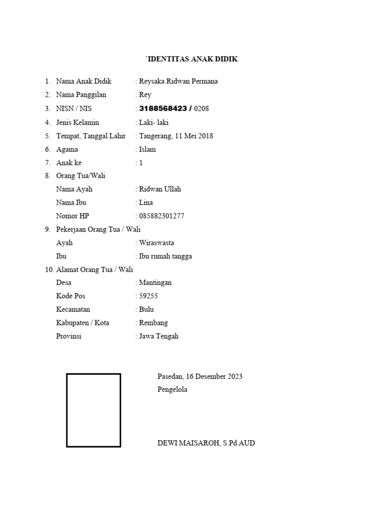 Rapor Rey | PDF | Kesehatan Holistik