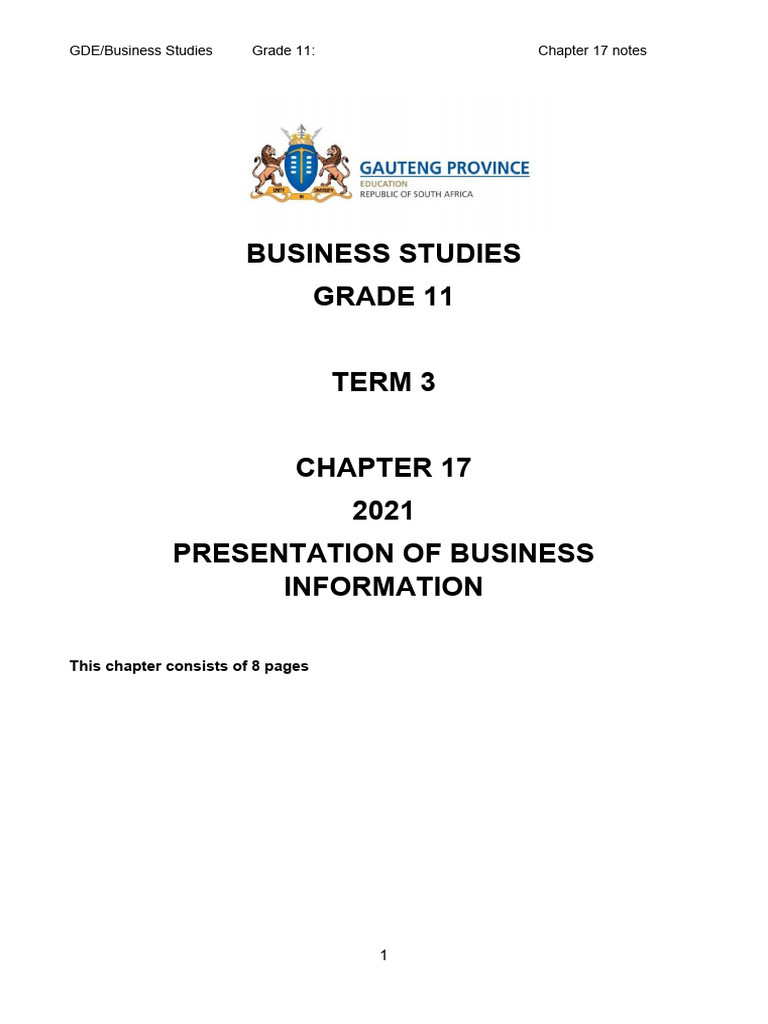 Business Presentation Techniques Grade 11 | PDF | Information ...