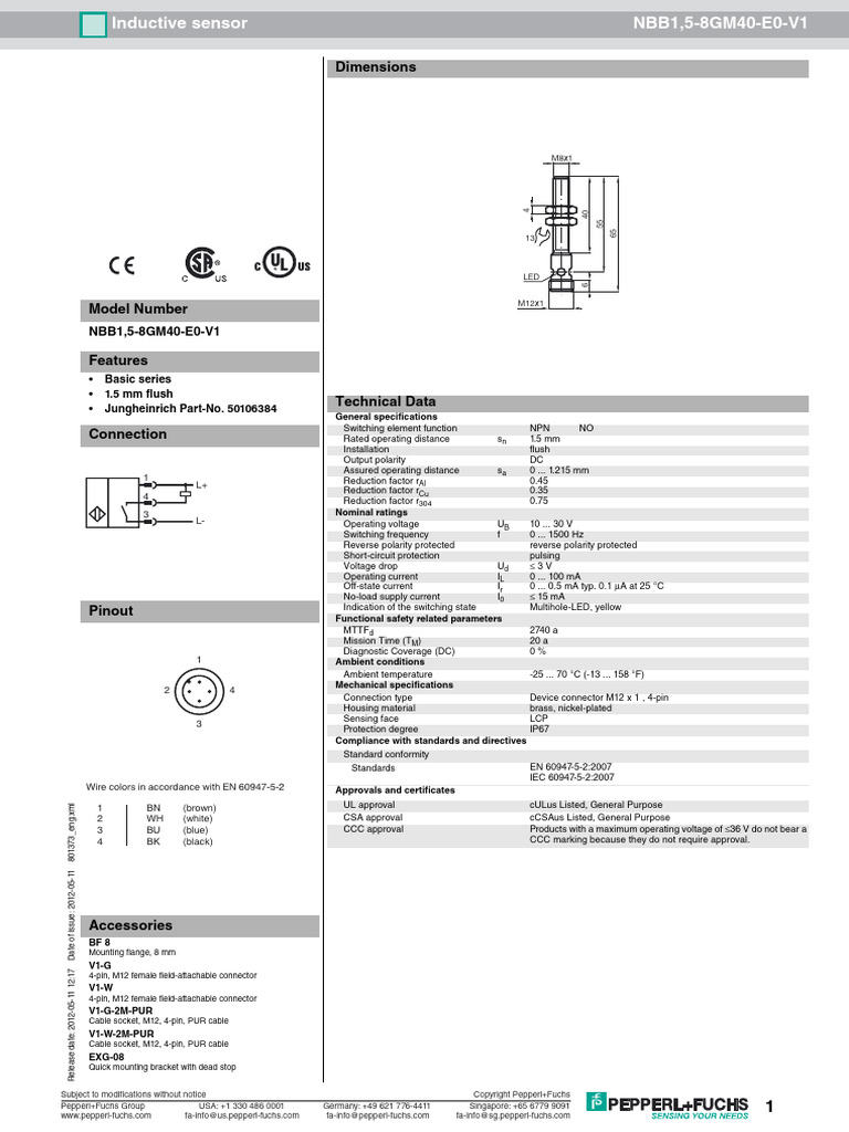 INDUCTION SENSOR | PDF | Electrical Connector | Equipment