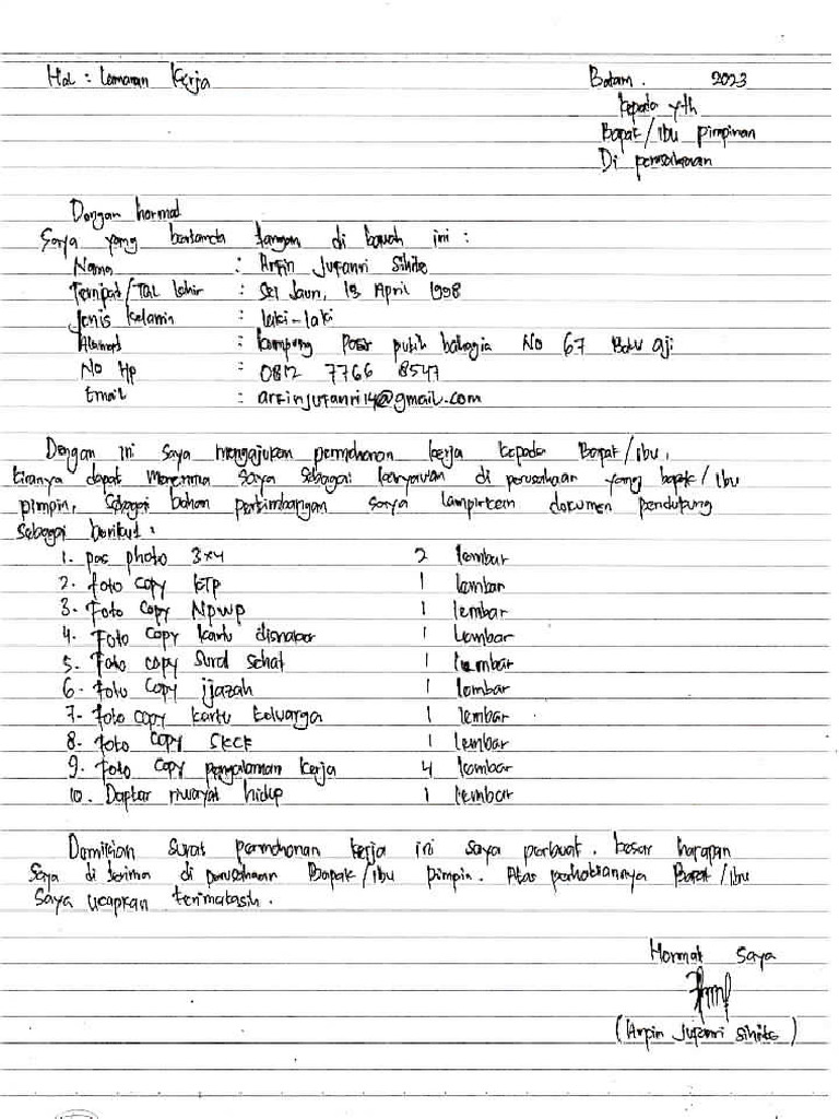 CV - Arfin Jufanri Sihite | PDF CV - Arfin Jufanri Sihite | PDF