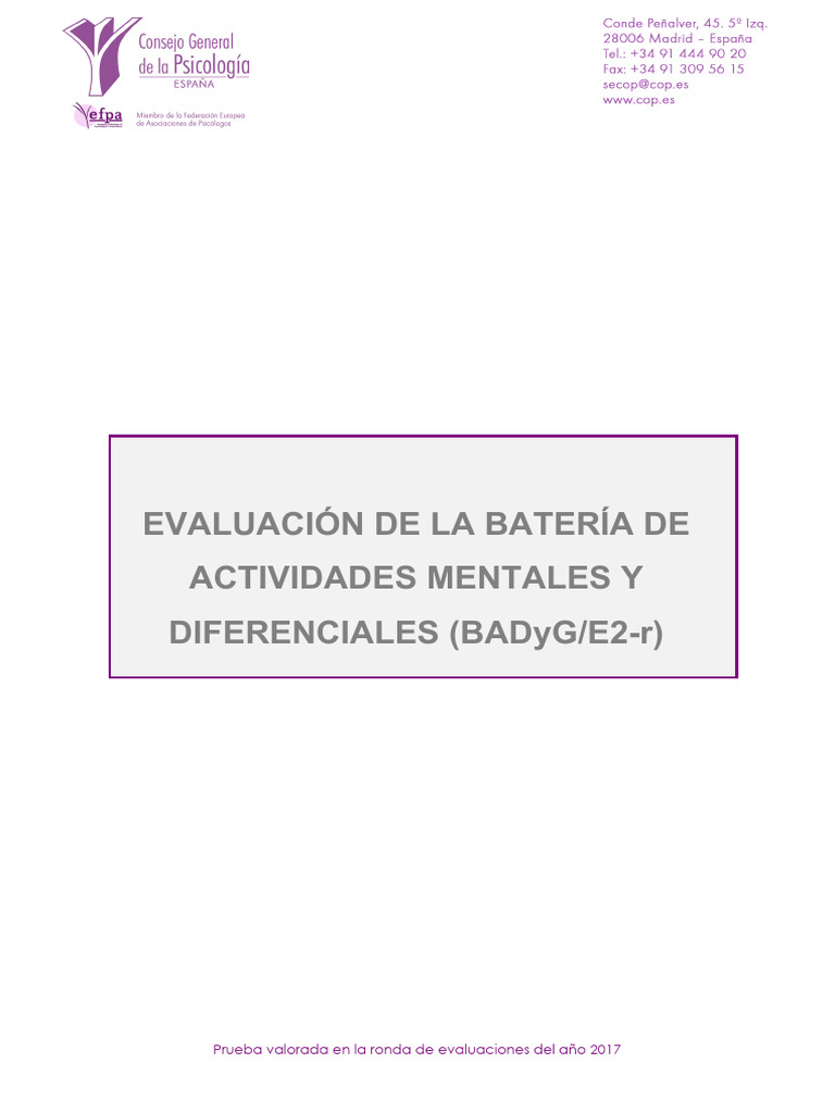 BADyG-E2-r | PDF | Validez (Estadísticas) | Cociente de inteligencia