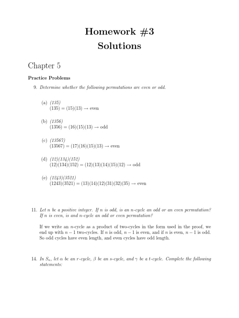 Permutation Solution | PDF | Permutation | Abstract Algebra
