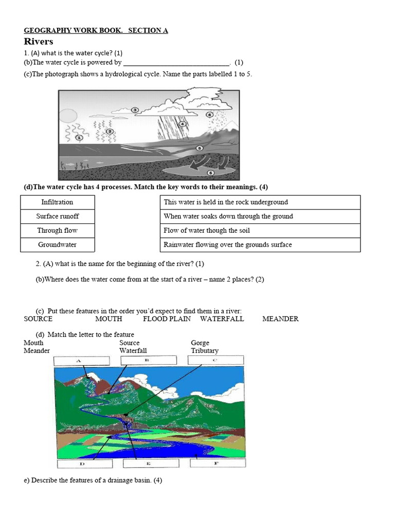 IGCSE Geography Rivers Workbook | PDF | Drainage Basin | River