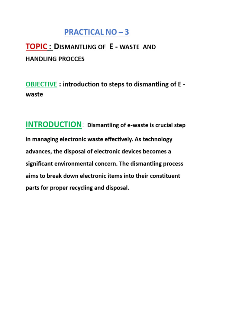 Practical 3 SEC | PDF | Electronic Waste | Waste