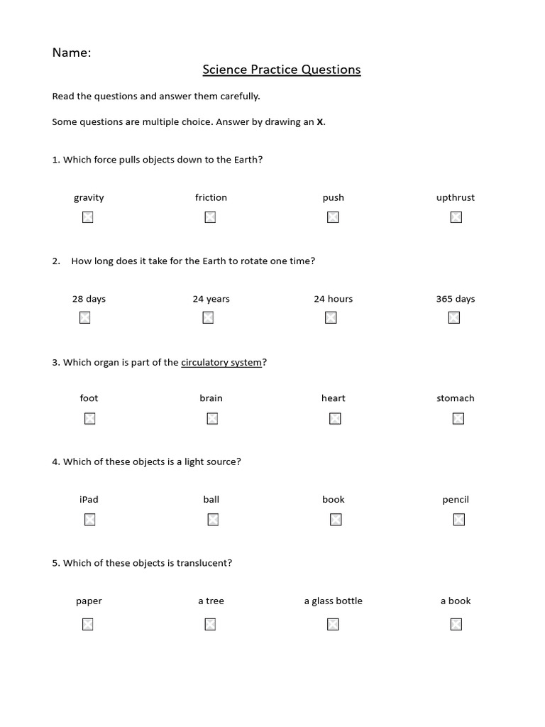 Grade 5 - Week 13 - Science Questions | PDF | Heart Rate | Force