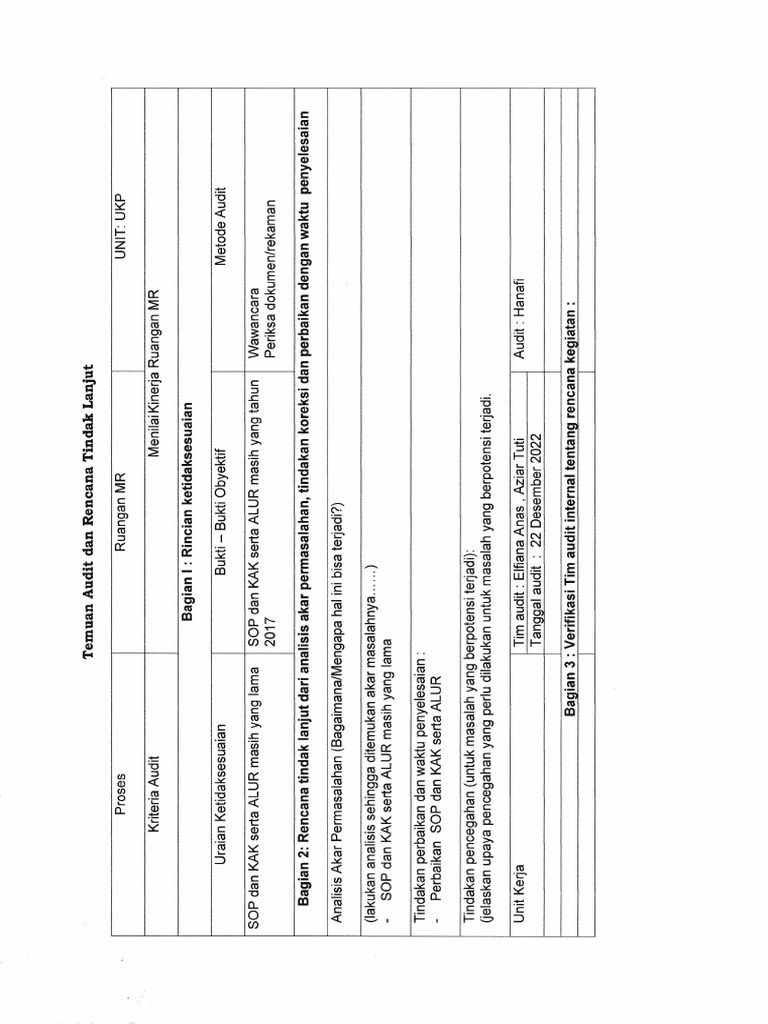 1.6.3.C2 Bukti Umpan Balik Hasil Audit 2022-1 | PDF