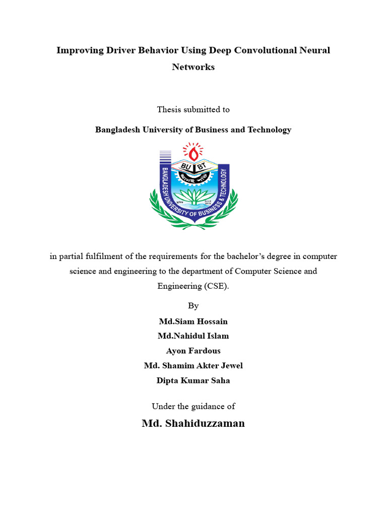 Improving Driver Behavior Using Deep Convolutional Neural Networks Pdf Systems Theory Science