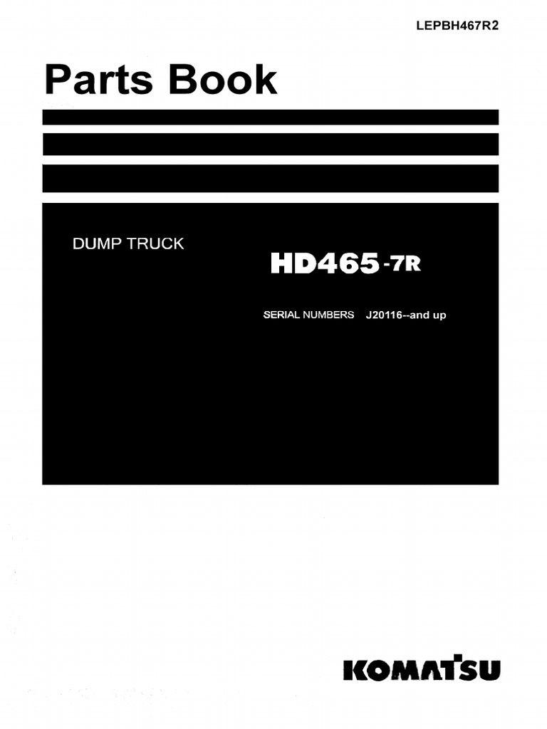 Komatsu HD465-7R Parts Book Guide | PDF | Axle | Pump