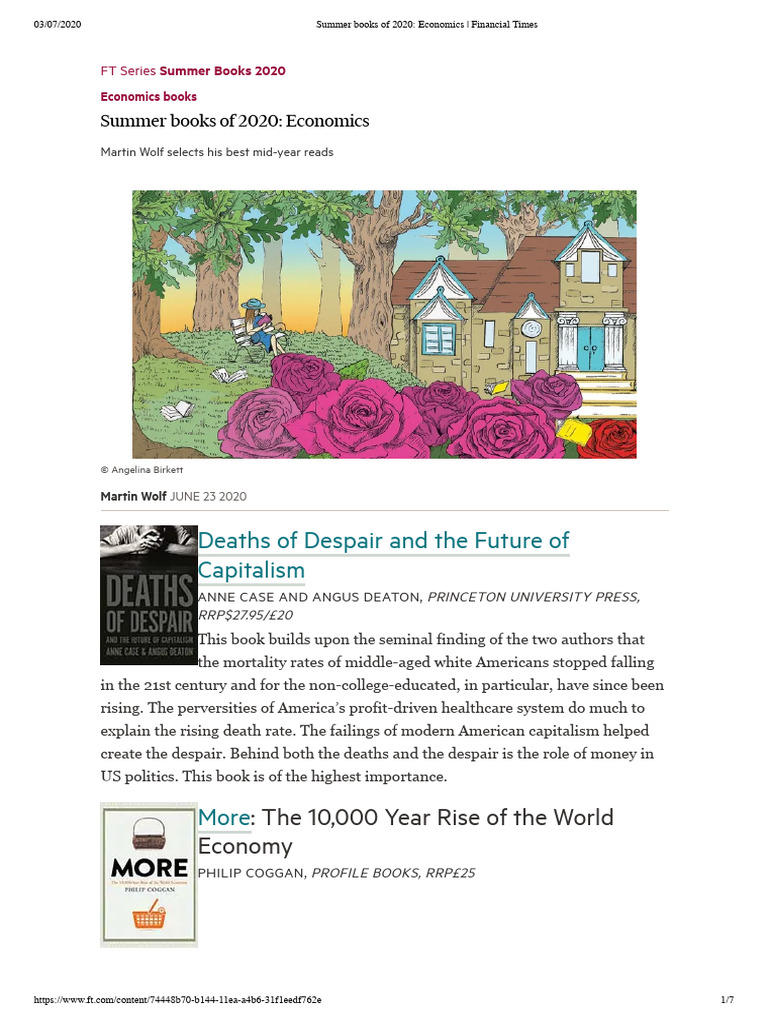 Summer 2020 Economics Books Guide | PDF | Economics | Thomas Piketty