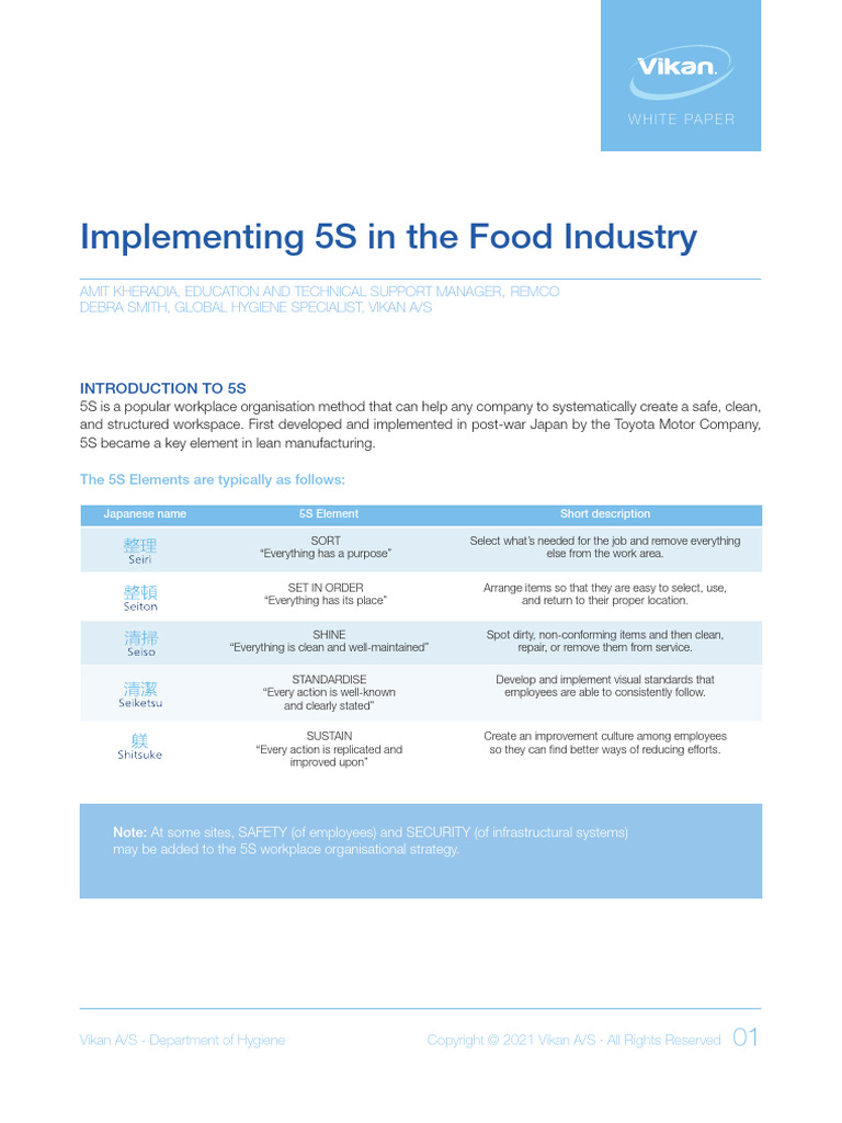 5S in The Food Industry EN | PDF | Food Safety | Gluten Free Diet