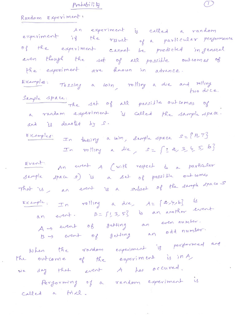 Probability Notes-1 | PDF