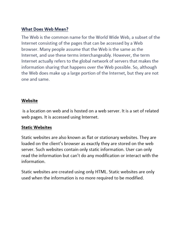 Unit 1 (Web Designing) | PDF | Dynamic Web Page | World Wide Web