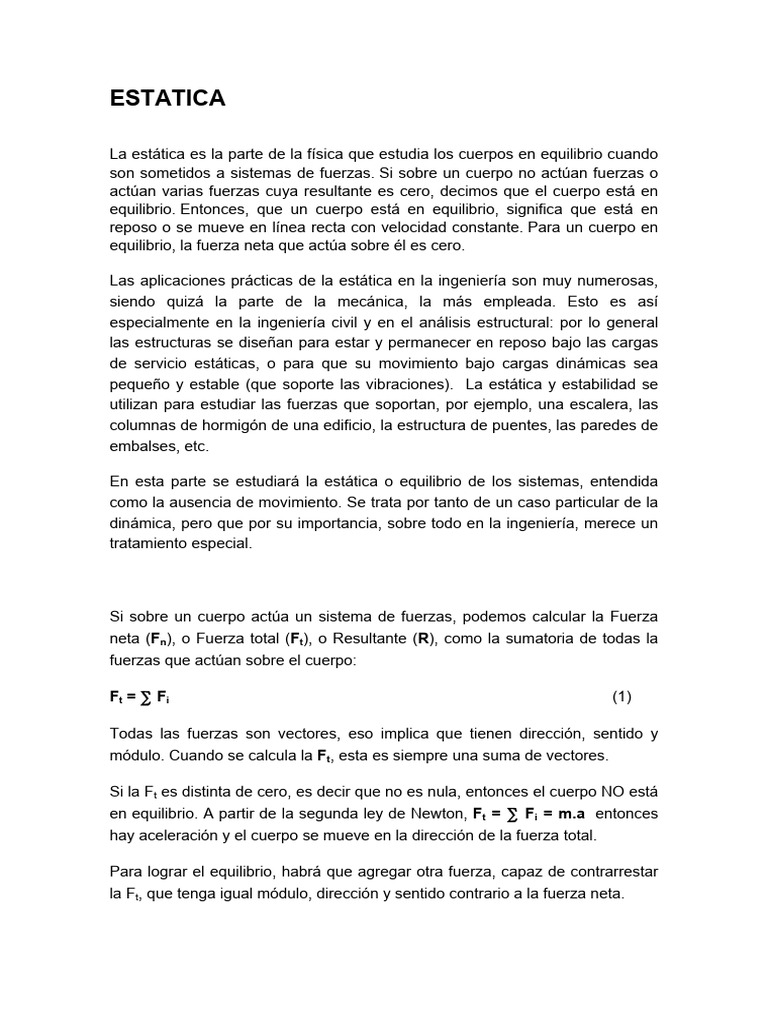 U5 Resumen-Estatica | PDF | Deformación (ingeniería) | El módulo de Young