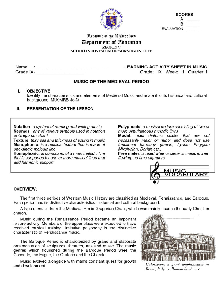 Medieval Period (g9) | PDF | Musicology | Musical Compositions