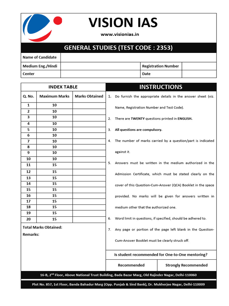 Vision Mains Test-13 Booklet | PDF | Emergency Management | Earth Sciences