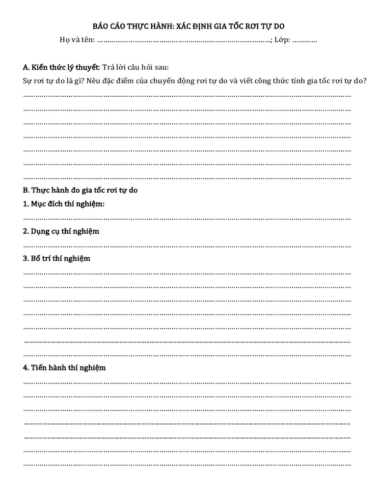 Mau Bao Cao Thuc Hanh Do Gia Toc Roi Tu Do | PDF