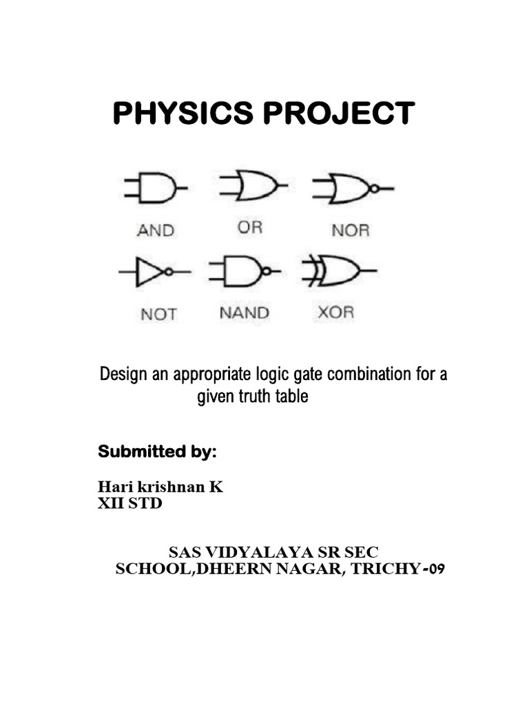 Hari's Physics Project | Download Free PDF | Logic Gate | Information And Communications Technology