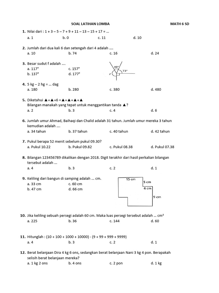 Matematika 6 SD | PDF
