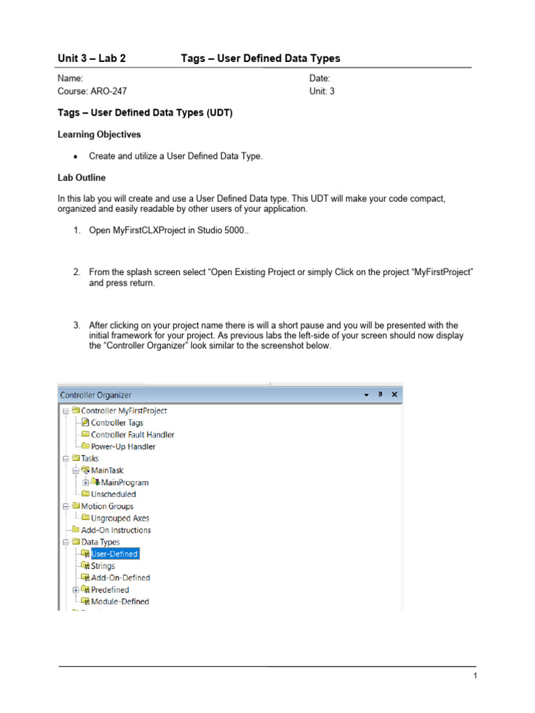 Unit 3 - Lab 2 - UDT's | PDF | Tag (Metadata) | Button (Computing)