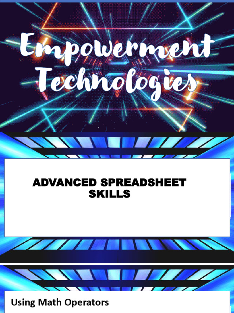 Advanced Spreadsheet Skills Part2 | PDF | Spreadsheet | Computer ... Advanced Spreadsheet Skills Part2 | PDF | Spreadsheet | Computer ...