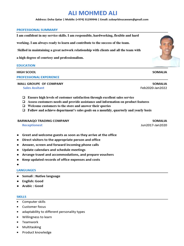Ali Mohmed Ali - Professional Profile | PDF