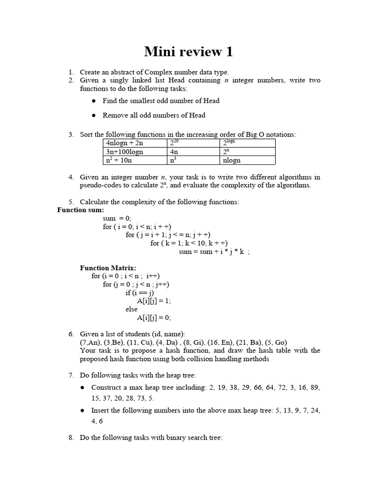 Lecture-14 Assignments | PDF | Time Complexity | Applied Mathematics